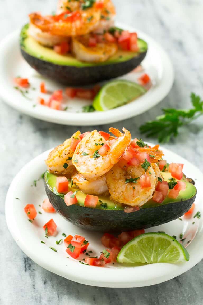 Stuffed Avocado Recipe with Shrimp { Low Carb } | Healthy Fitness Meals