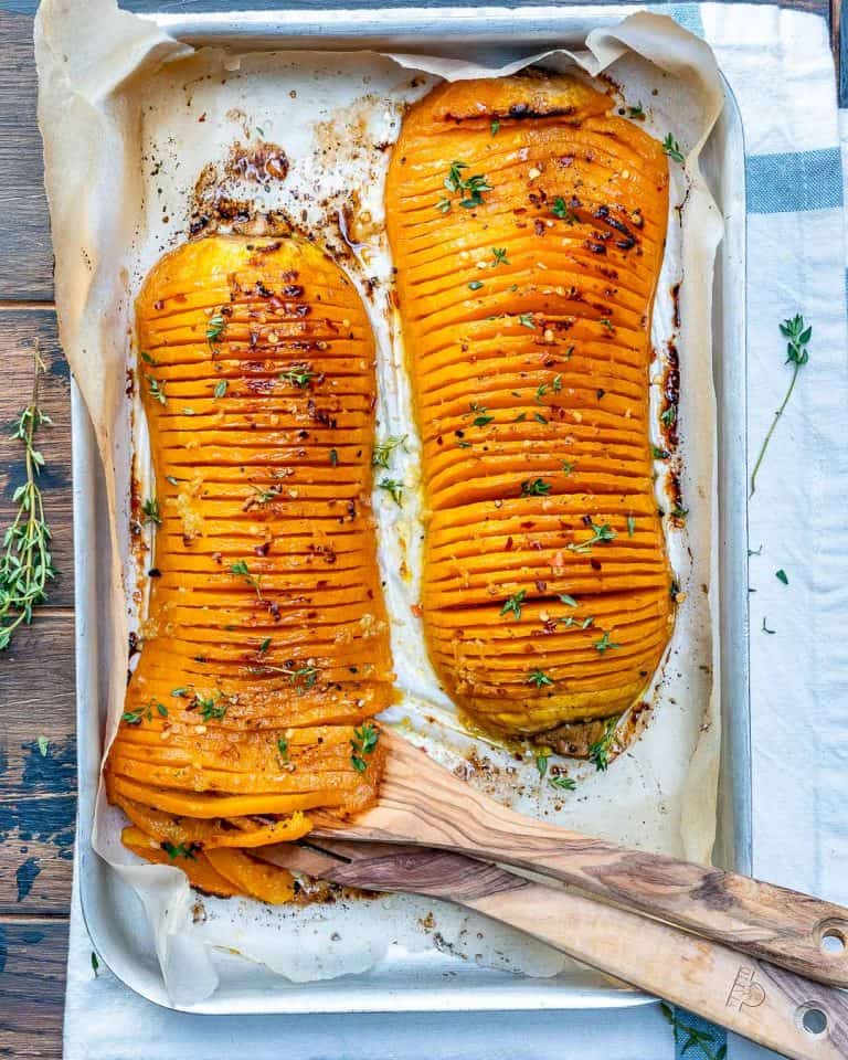 Hasselback Butternut Squash Recipe | Healthy Fitness Meals