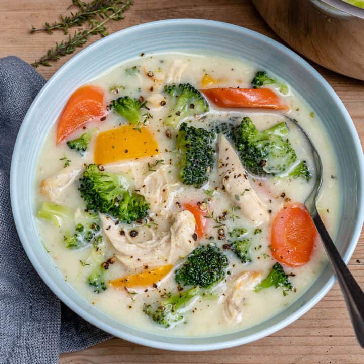 Creamy Chicken Broccoli Soup {3 Ways} | Healthy Fitness Meals