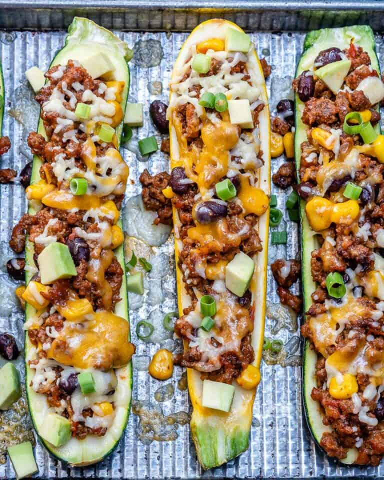 Low Carb Low Carb Burrito Zucchini Boats Recipe | Healthy Fitness Meals