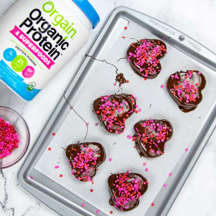 Chocolate Peanut Butter Protein Hearts | Healthy Fitness Meals