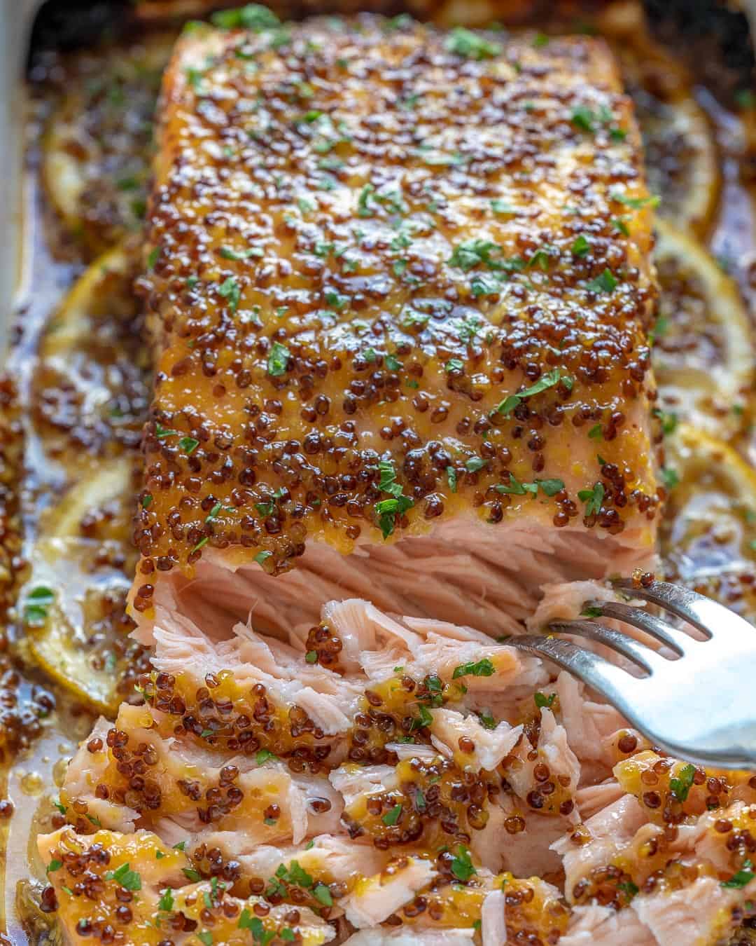 Juicy Baked Honey Mustard Salmon Healthy Fitness Meals Juicy Baked Honey Mustard Salmon Healthy Fitness Meals