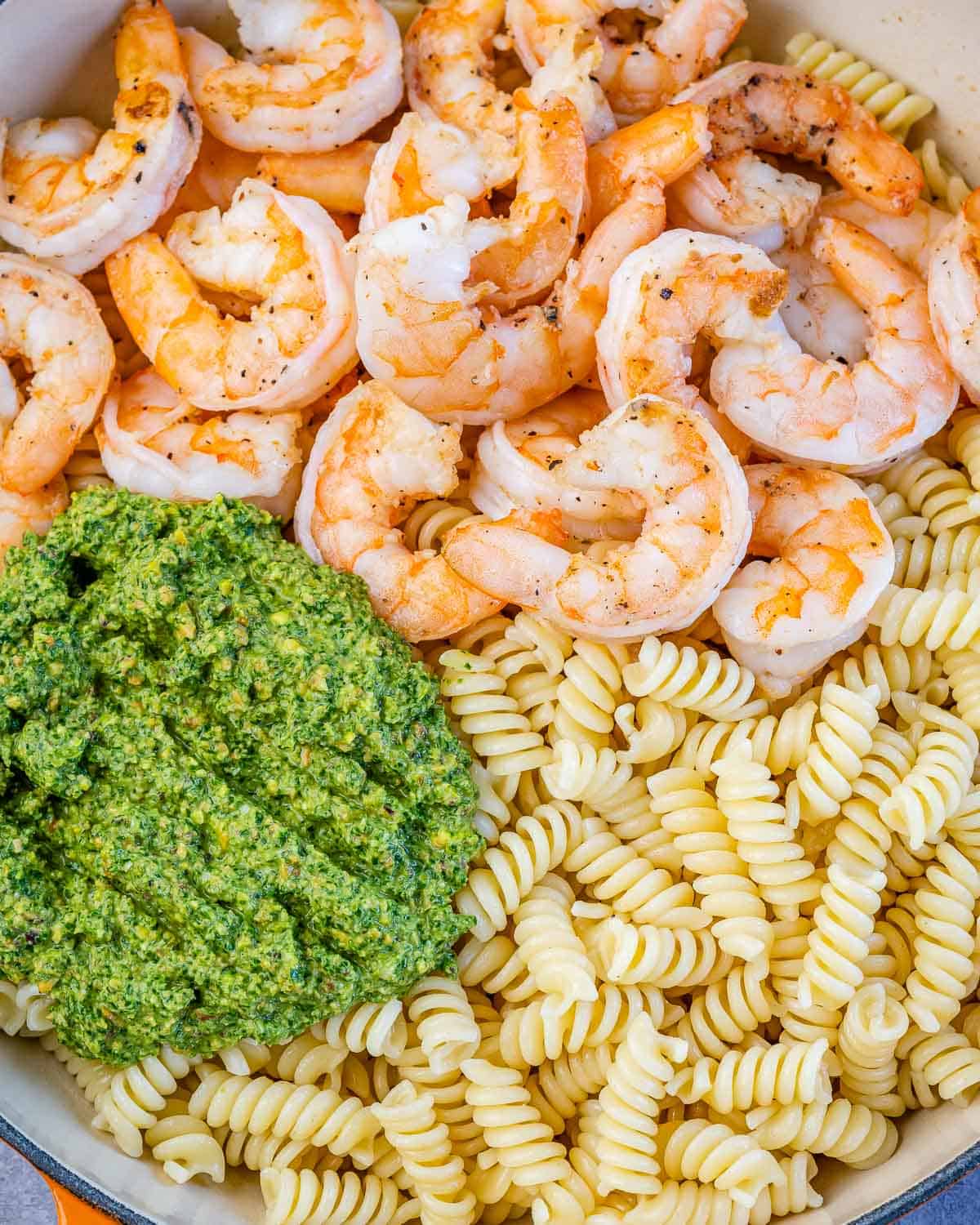 Shrimp Pesto Pasta - Healthy Fitness Meals