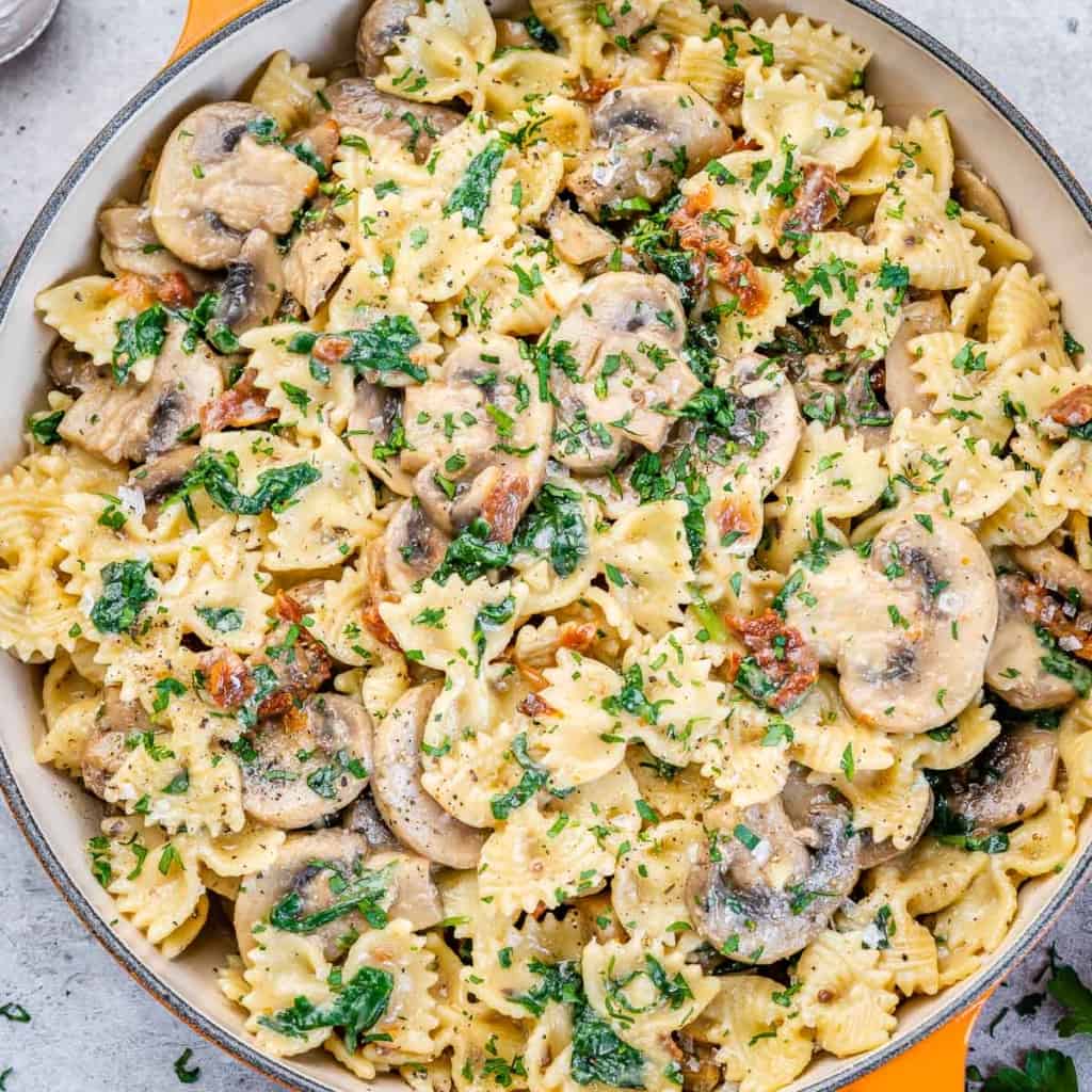 Spinach and Mushroom Pasta - Healthy Fitness Meals