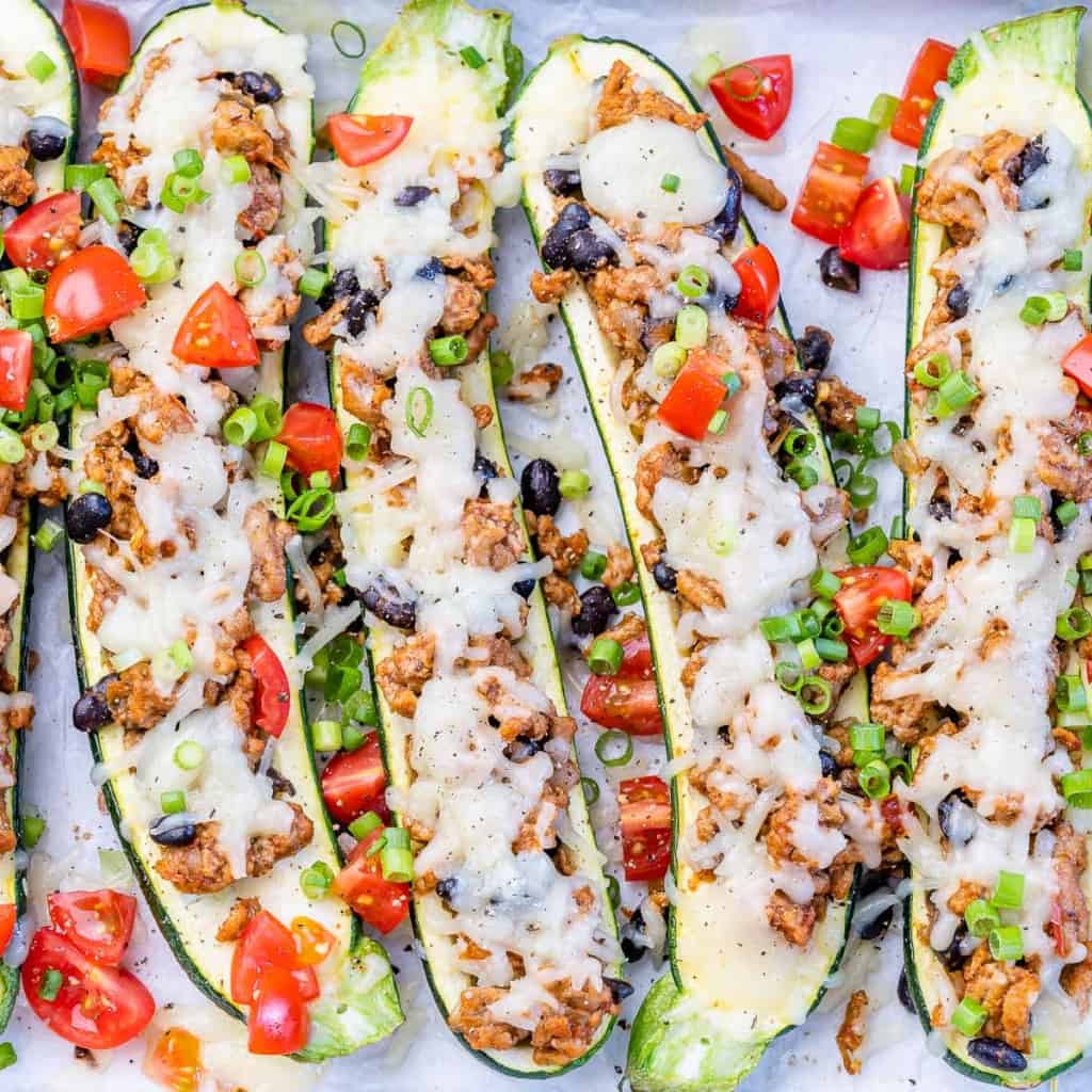Taco Stuffed Zucchini Boats - Healthy Fitness Meals
