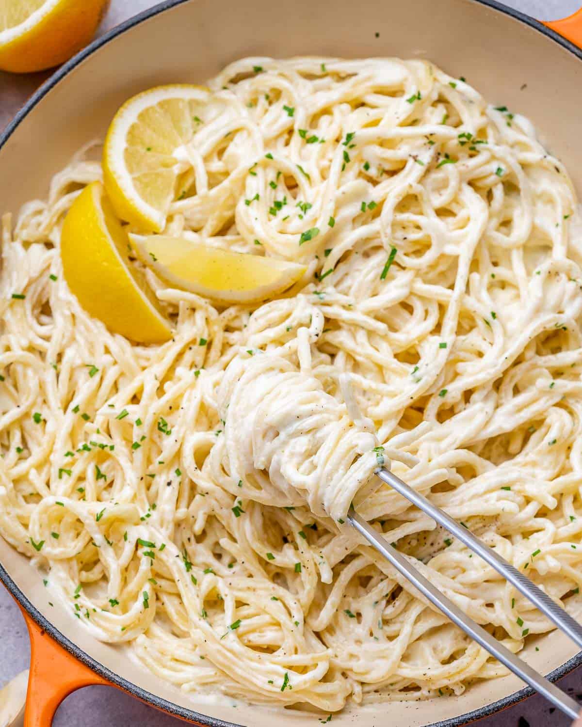 Vegan Creamy Lemon Pasta - Healthy Fitness Meals