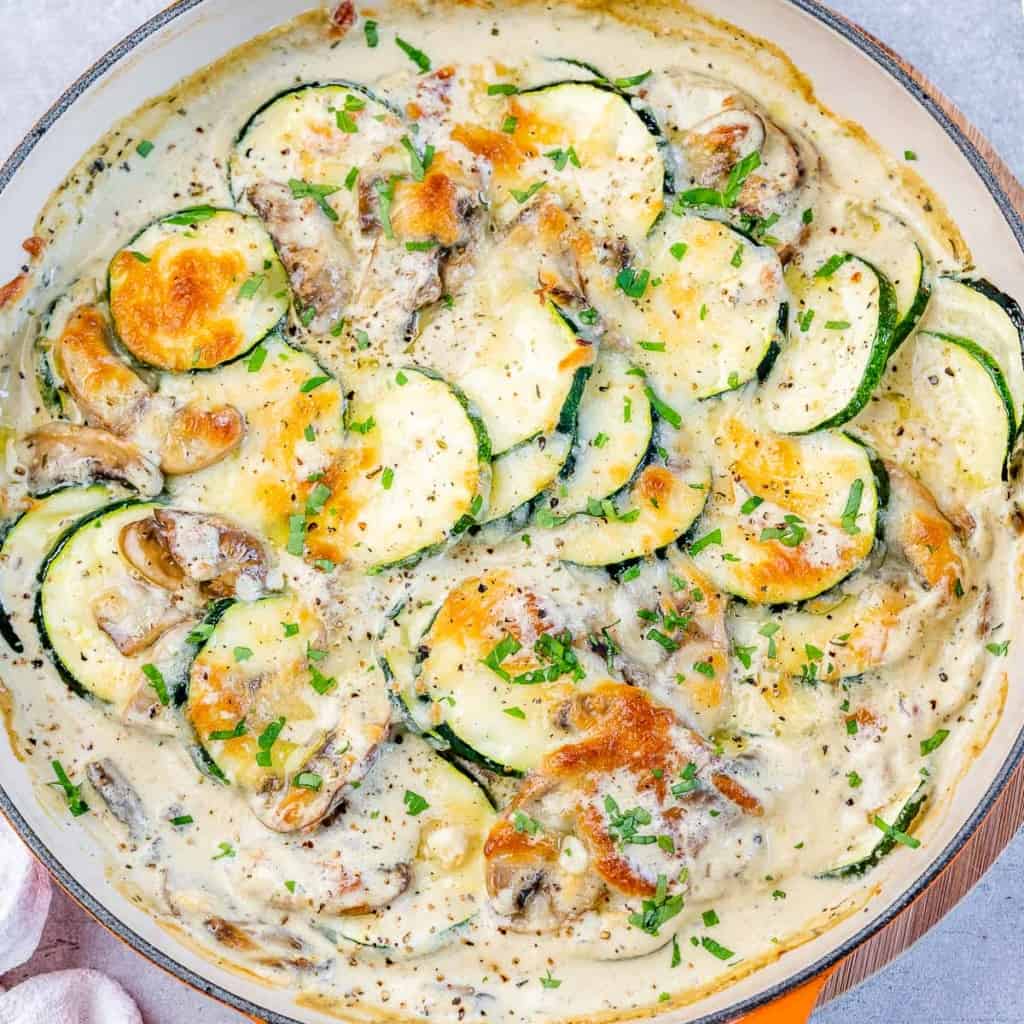 Creamy Mushroom and Zucchini Skillet - Healthy Fitness Meals
