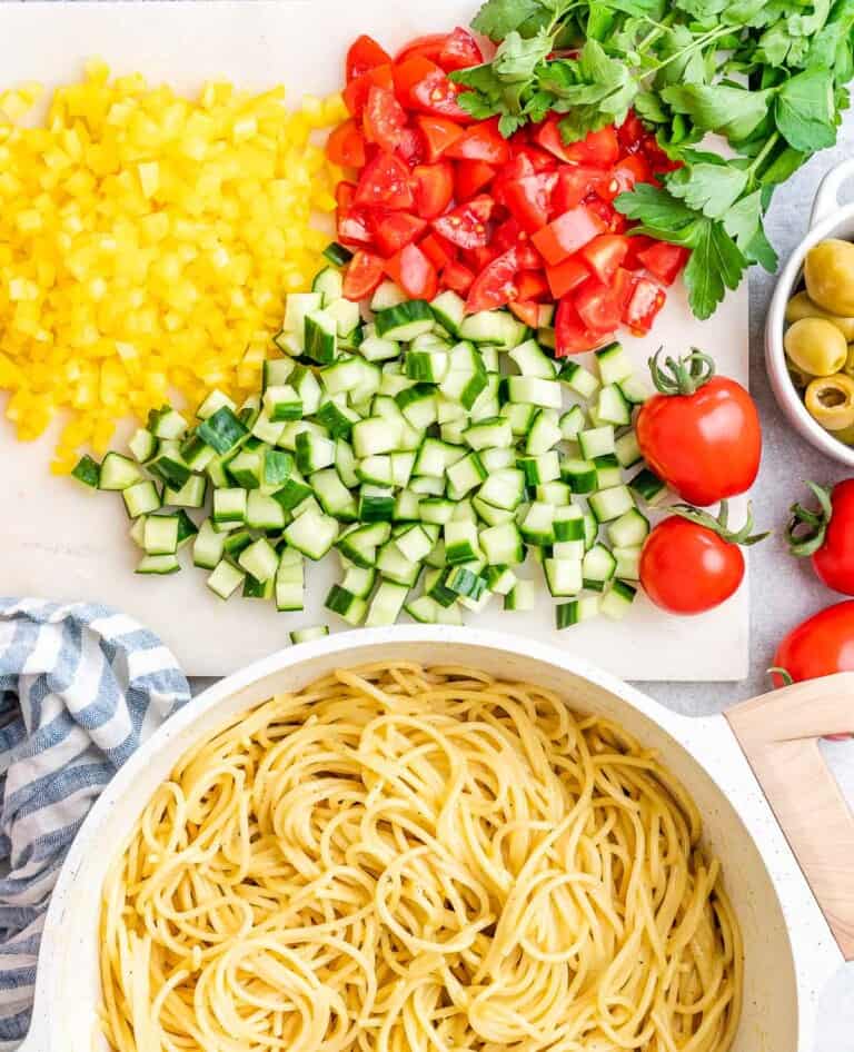 Vegetarian Cold Spaghetti Salad Healthy Fitness Meals