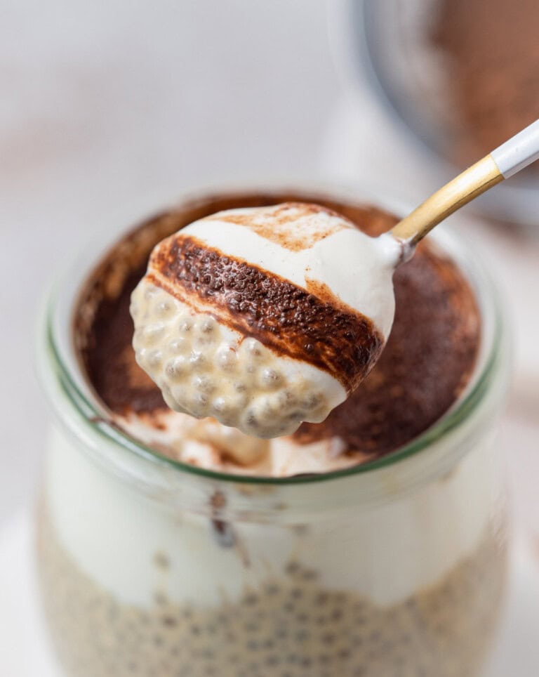 High Protein Tiramisu Chia Pudding - Healthy Fitness Meals
