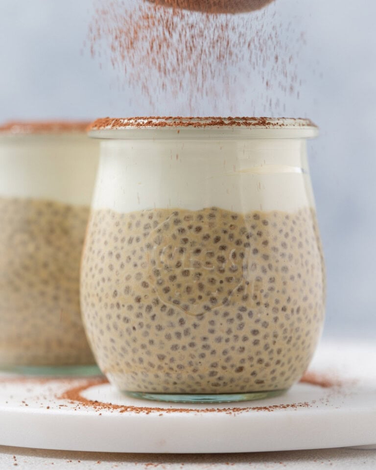 High Protein Tiramisu Chia Pudding - Healthy Fitness Meals