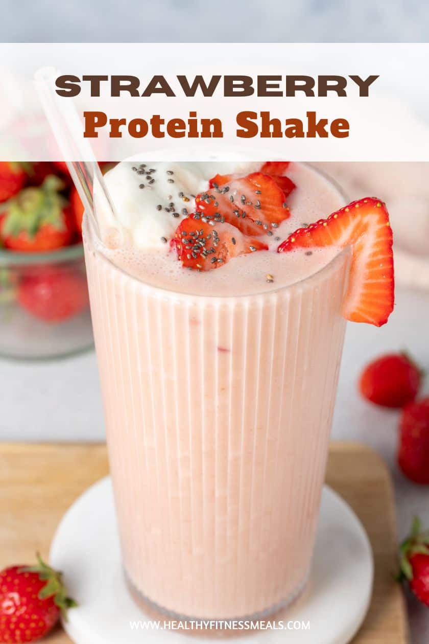 Strawberry Protein Shake (5-Ingredients) - Healthy Fitness Meals
