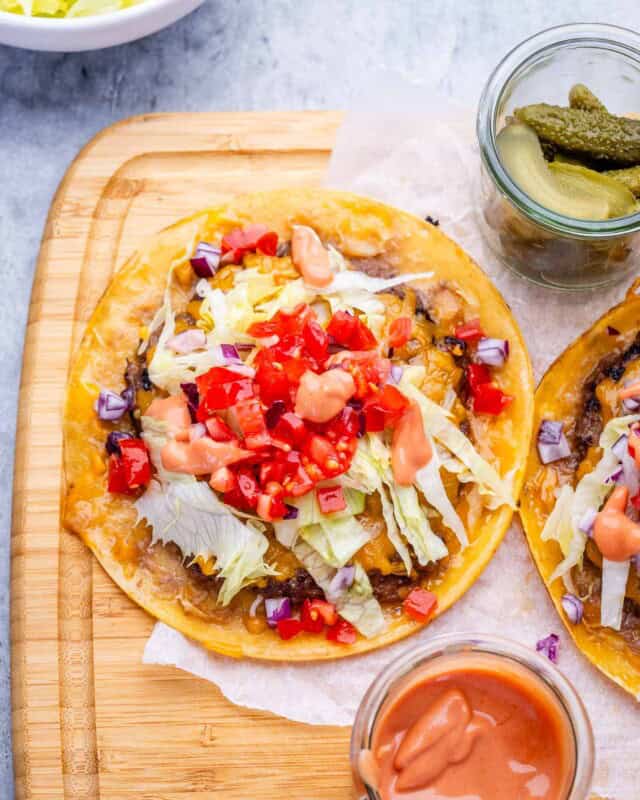 Smash Burger Tacos With Burger Sauce - Healthy Fitness Meals